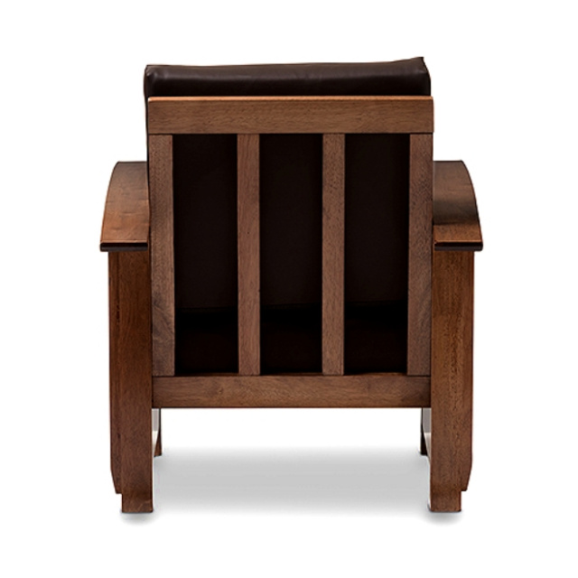 Mission Craftsman Leather Walnut Morris Chair