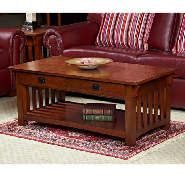 Oak Mission Craftsman Coffee Table